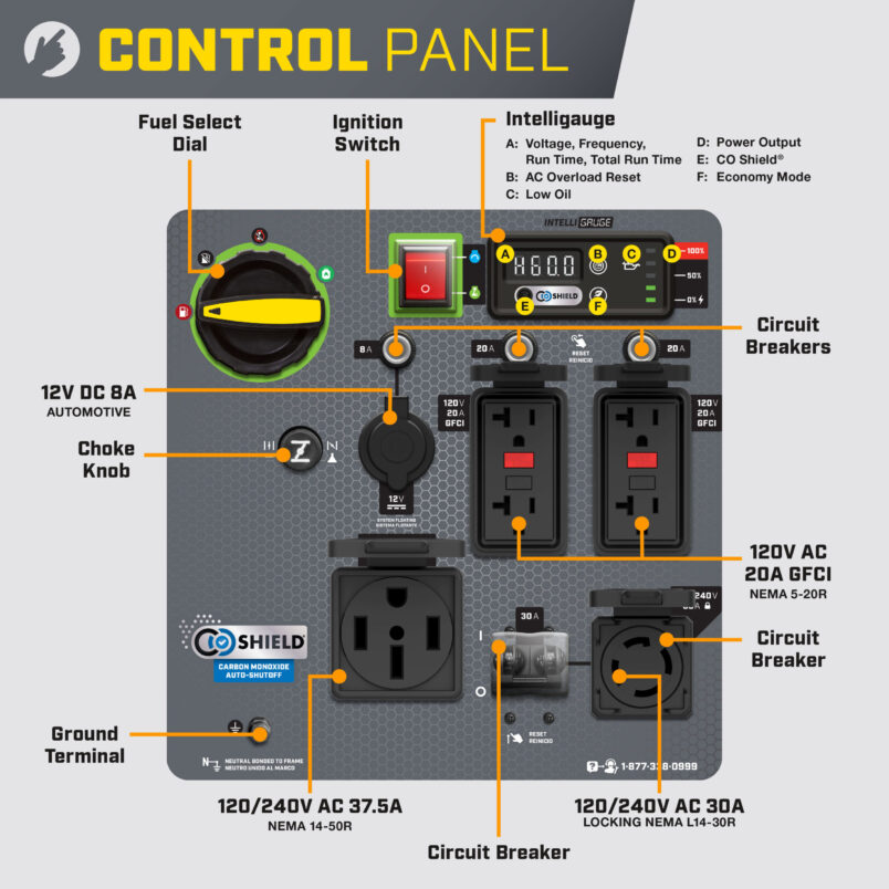 Champion 11,000W Electric Start Dual Fuel Inverter Generator with CO ...